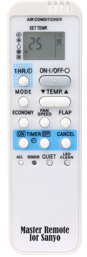 Master Universal Air Conditioner Remote for All SANYO Models ...