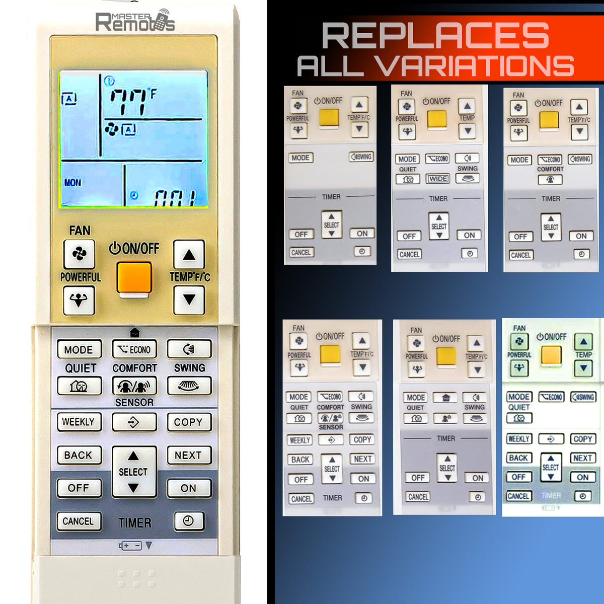 One for all - Daikin Air Conditioner Remote Models A & FTX (MFDNBLV1 ...