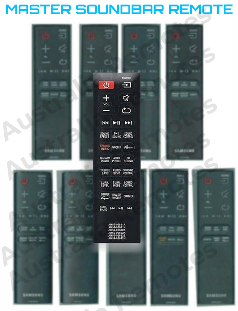 Master Remote for the Samsung Soundbar Models pictured – Australia Remotes